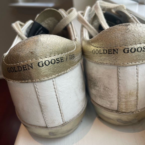 Golden Goose | Shoes | Golden Goose Gold And White Allstars | Poshmark